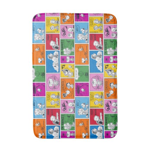 PEANUTS | Classic Comic Pattern Bath Mat | Zazzle