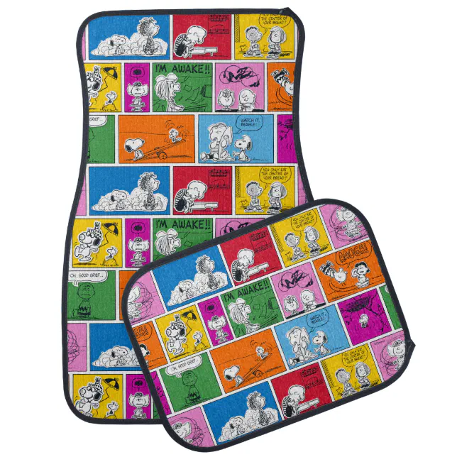 PEANUTS | Classic Comic Pattern Car Floor Mat | Zazzle