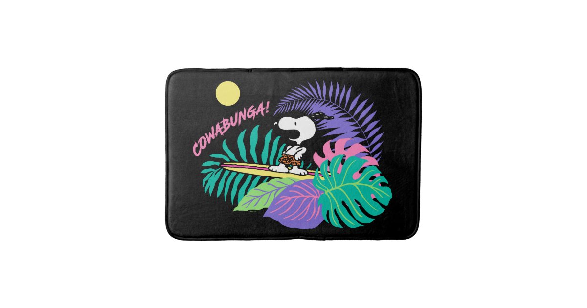 Peanuts | Cowabunga Snoopy Bath Mat | Zazzle