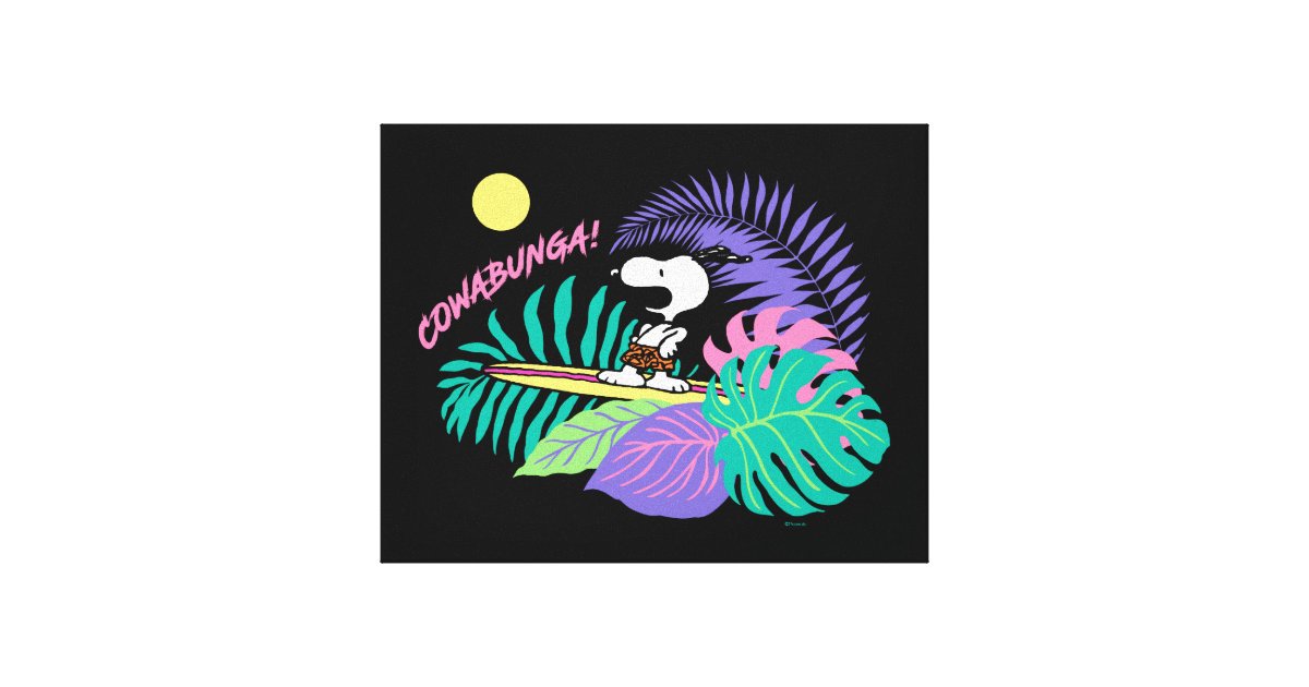 Peanuts | Cowabunga Snoopy Canvas Print | Zazzle