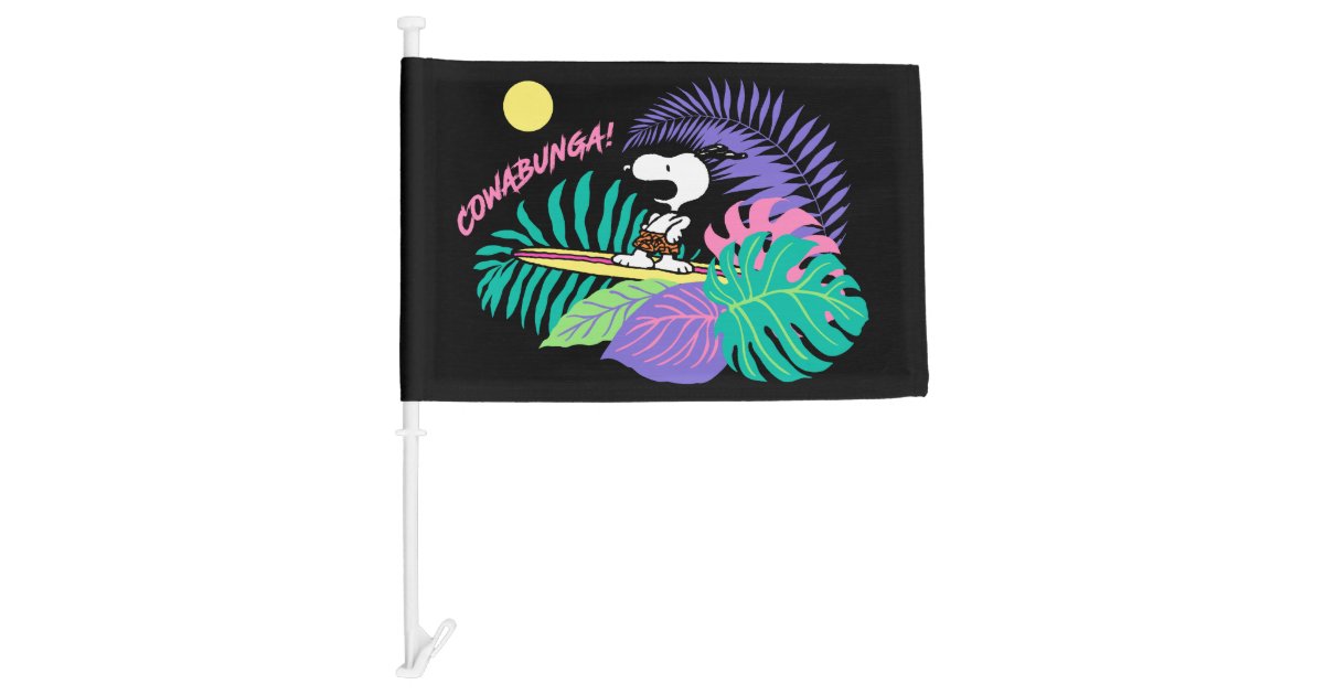 Peanuts | Cowabunga Snoopy Car Flag | Zazzle