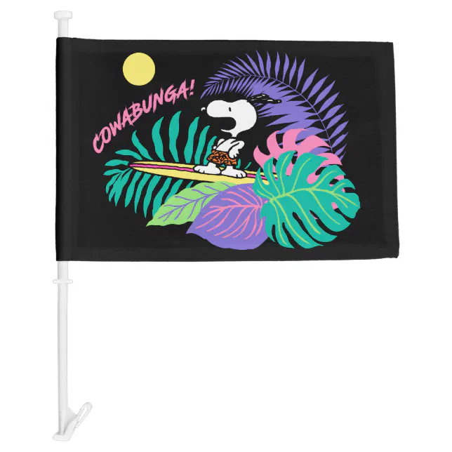 Peanuts | Cowabunga Snoopy Car Flag | Zazzle