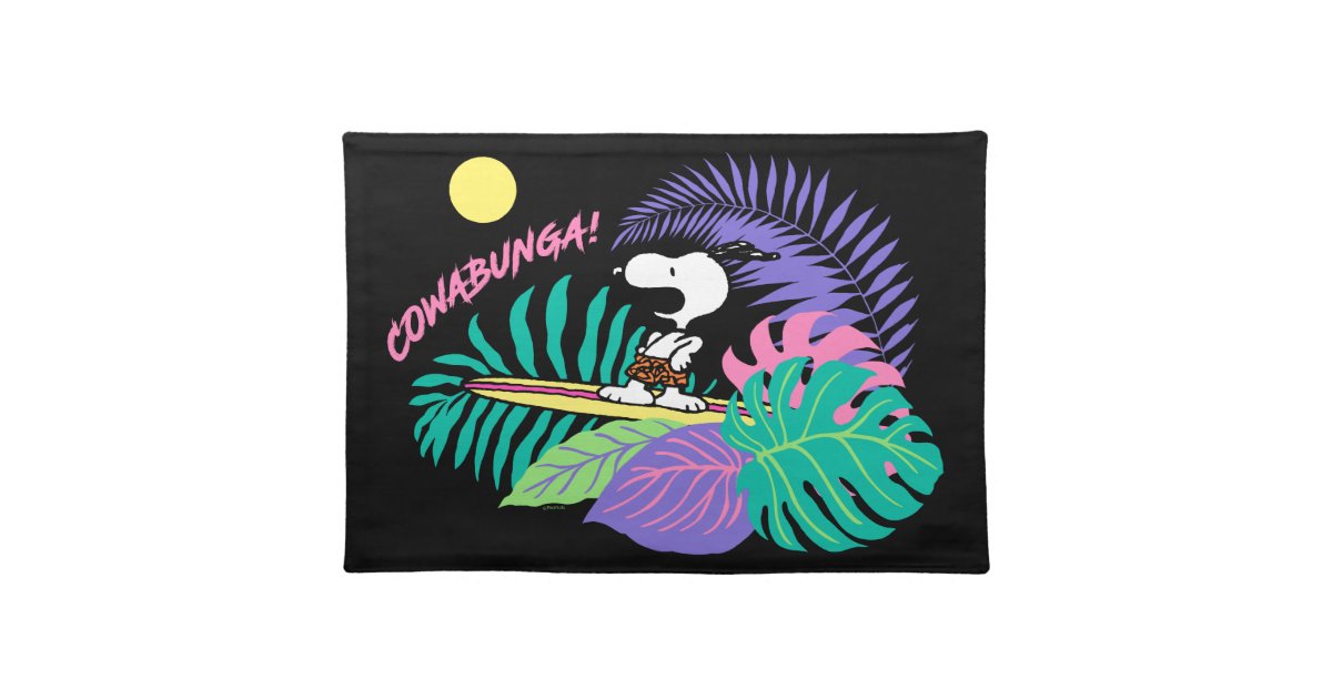 Peanuts | Cowabunga Snoopy Cloth Placemat | Zazzle