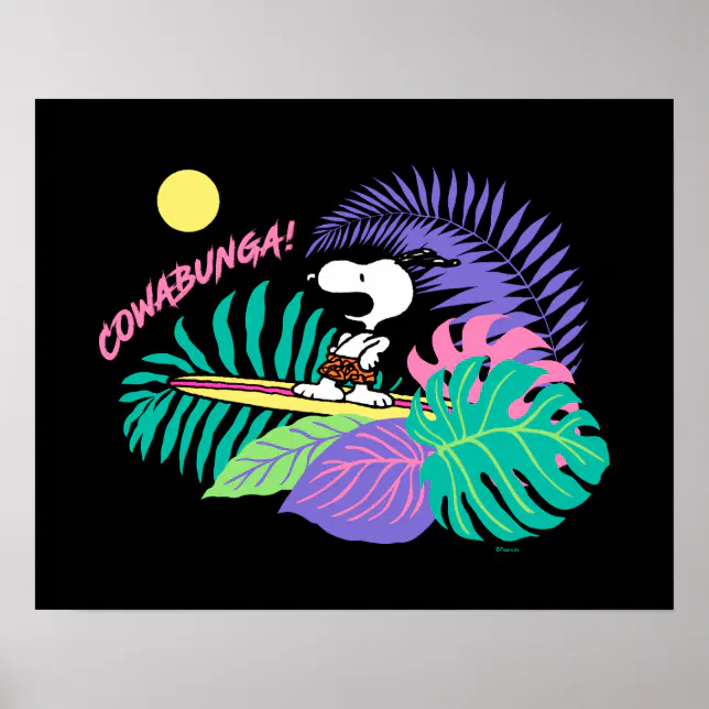 Peanuts | Cowabunga Snoopy Poster | Zazzle