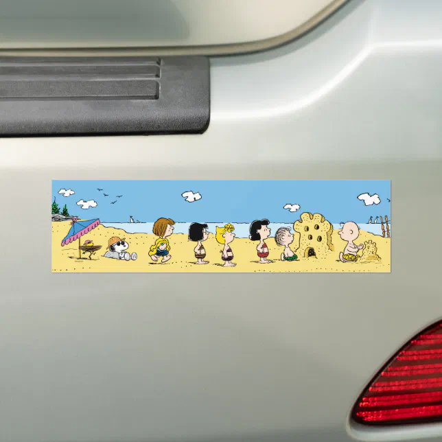 Peanuts | Day at the Beach Bumper Sticker | Zazzle