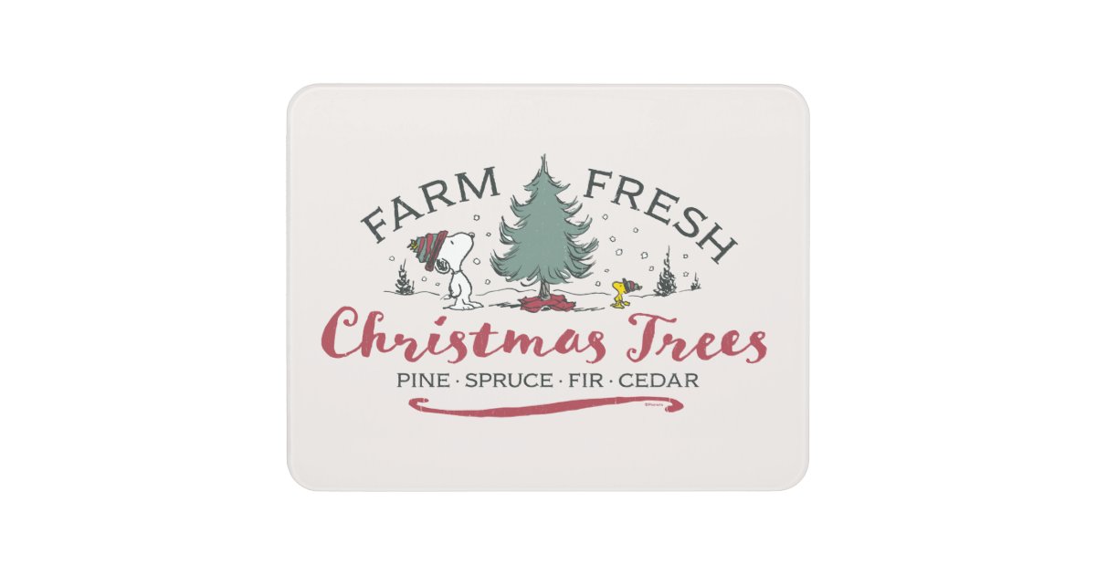 Peanuts | Farm Fresh Christmas Trees Door Sign | Zazzle