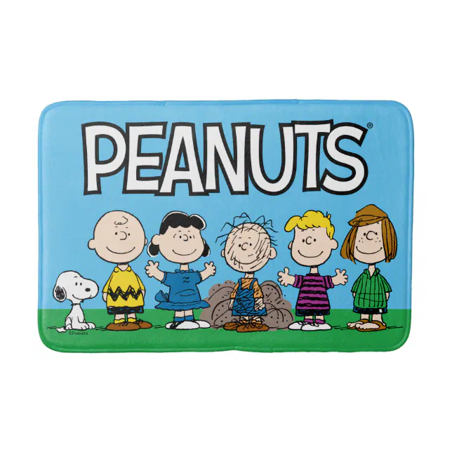 Peanuts Friends In A Row Bath Mat | Zazzle