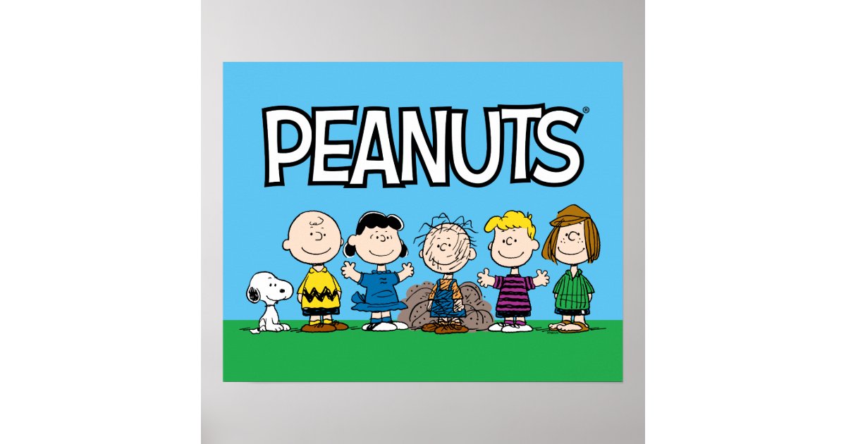 Peanuts Friends In A Row Poster | Zazzle