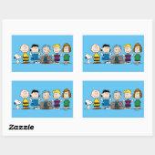 Peanuts Friends In A Row Rectangular Sticker | Zazzle
