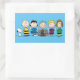 Peanuts Friends In A Row Rectangular Sticker | Zazzle