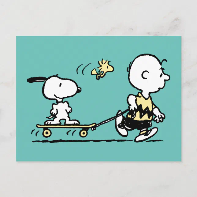 PEANUTS | Friends Skate Boarding Postcard | Zazzle