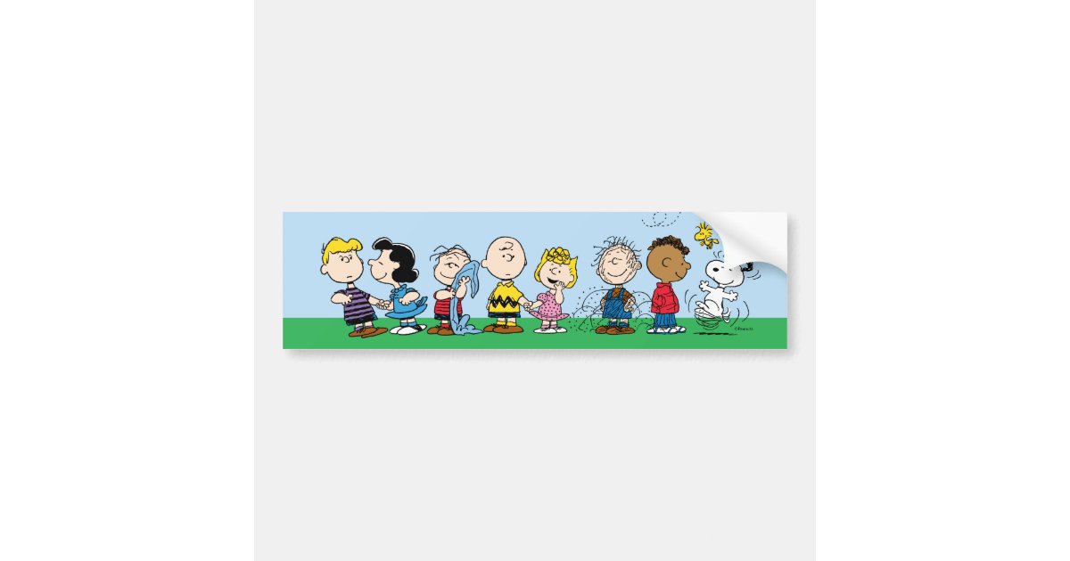 Peanuts Gang Group Lineup Bumper Sticker | Zazzle