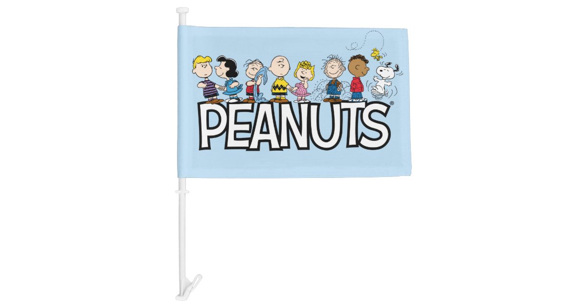 Peanuts Gang Group Lineup Car Flag | Zazzle