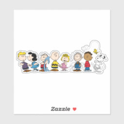 Peanuts Gang Group Lineup Sticker | Zazzle