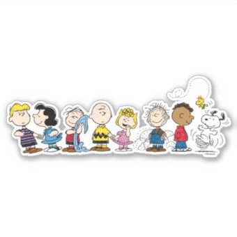 Peanuts Gang Group Lineup Sticker | Zazzle