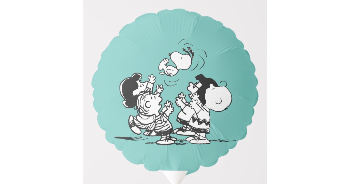 Peanuts Gang Lifting Snoopy Balloon | Zazzle