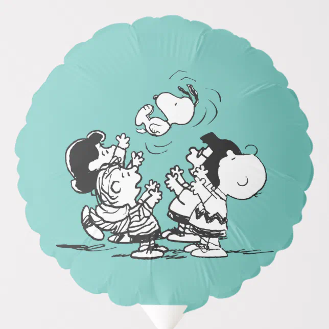 Peanuts Gang Lifting Snoopy Balloon | Zazzle