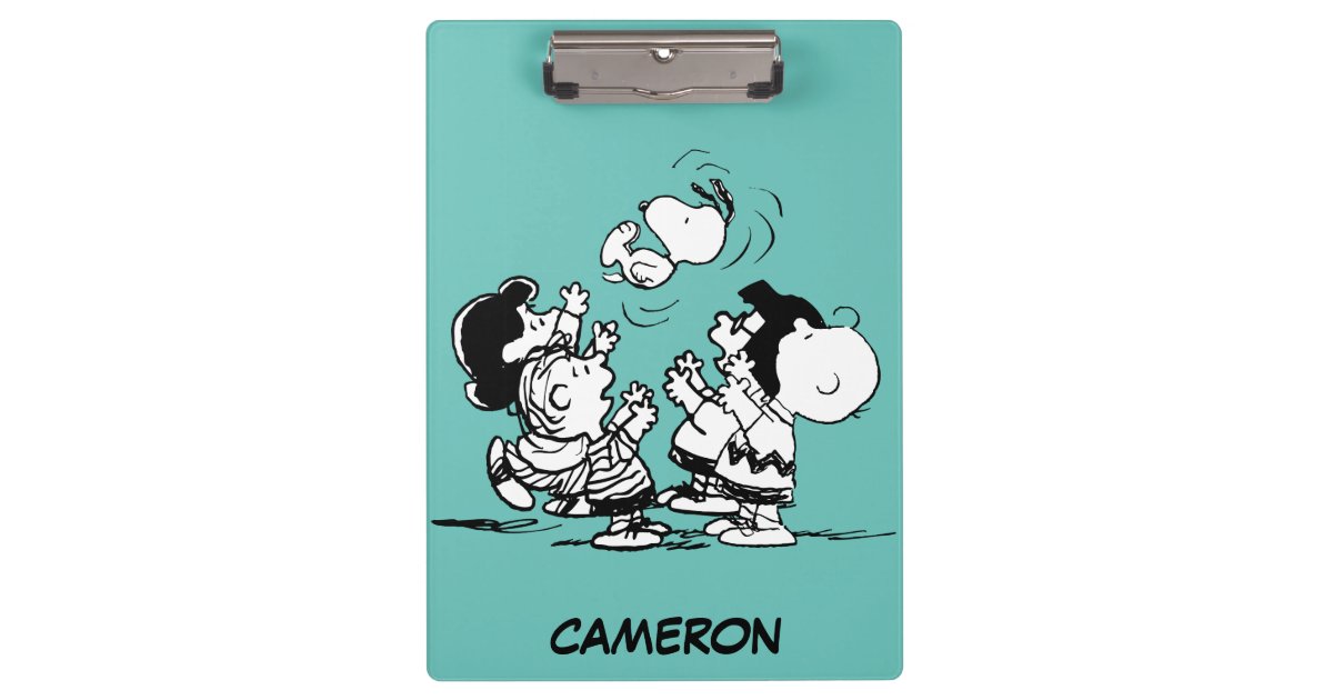 Peanuts Gang Lifting Snoopy Clipboard | Zazzle