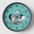 Peanuts Gang Lifting Snoopy Clock | Zazzle