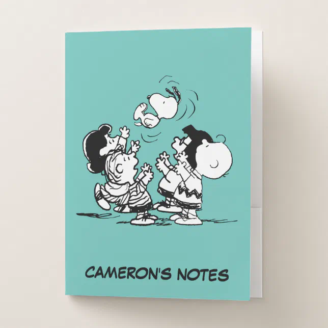 Peanuts Gang Lifting Snoopy Pocket Folder | Zazzle