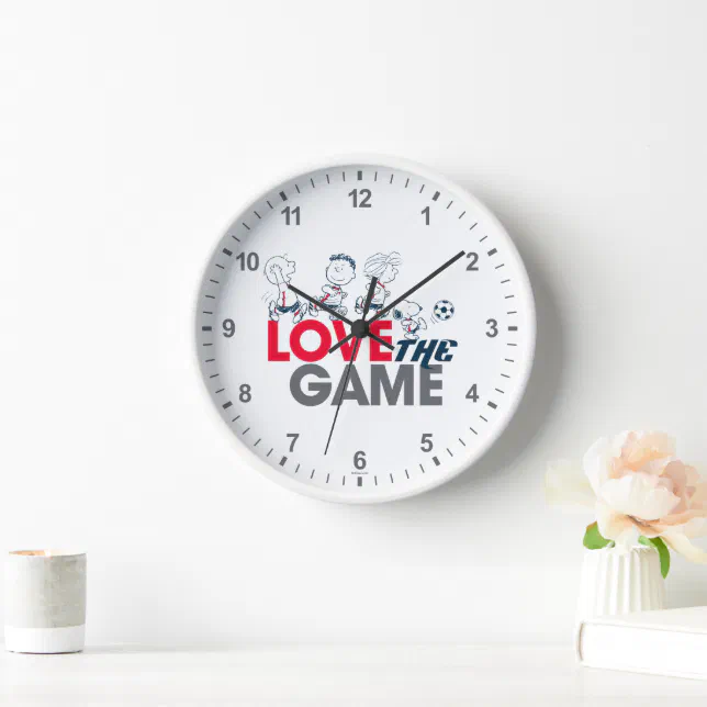 Peanuts Gang - Love The Game Clock | Zazzle