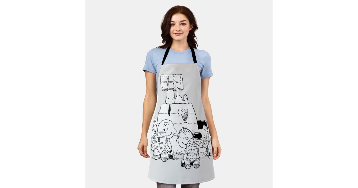 Peanuts Gang Reading Comics Apron | Zazzle