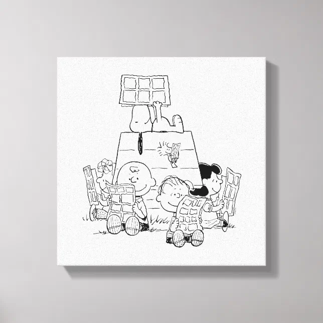 Peanuts Gang Reading Comics Canvas Print | Zazzle