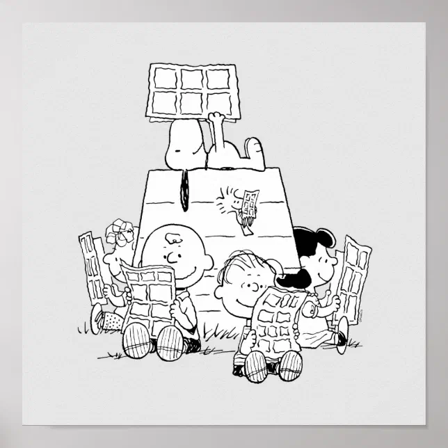 Peanuts Gang Reading Comics Poster | Zazzle