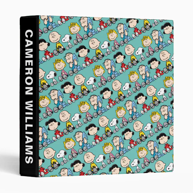 Peanuts Gang Sitting Together 3 Ring Binder | Zazzle