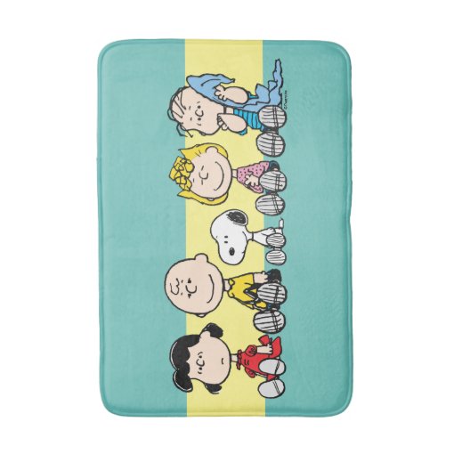 Peanuts Gang Sitting Together Bath Mat | Zazzle