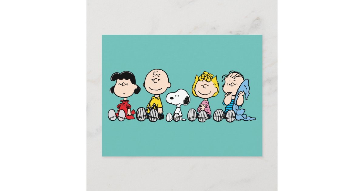 Peanuts Gang Sitting Together Postcard | Zazzle