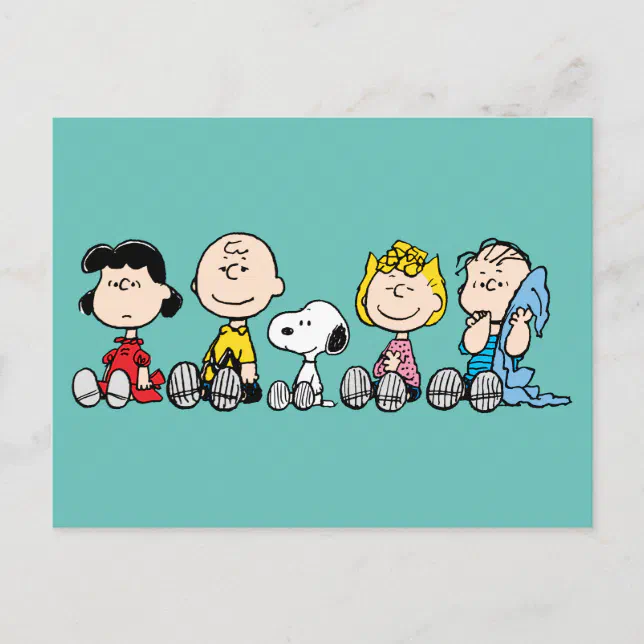 Peanuts Gang Sitting Together Postcard | Zazzle