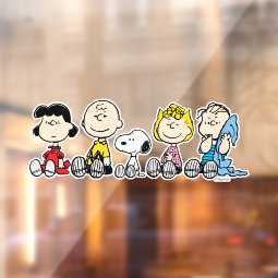 Peanuts Gang Sitting Together Window Cling | Zazzle