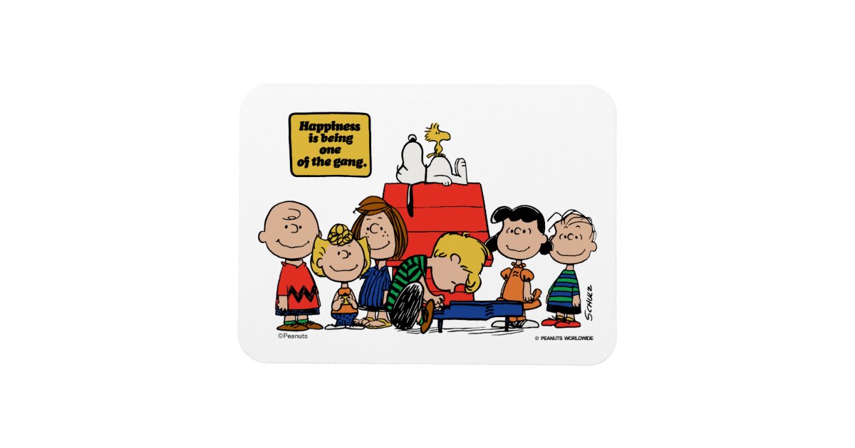 Peanuts | Happiness is Being One of the Gang Magnet | Zazzle