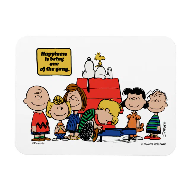 Peanuts | Happiness is Being One of the Gang Magnet | Zazzle