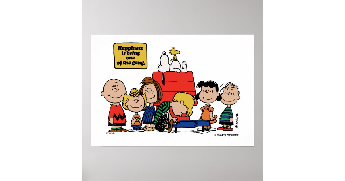 Peanuts | Happiness is Being One of the Gang Poster | Zazzle