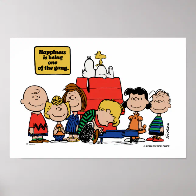 Peanuts | Happiness is Being One of the Gang Poster | Zazzle