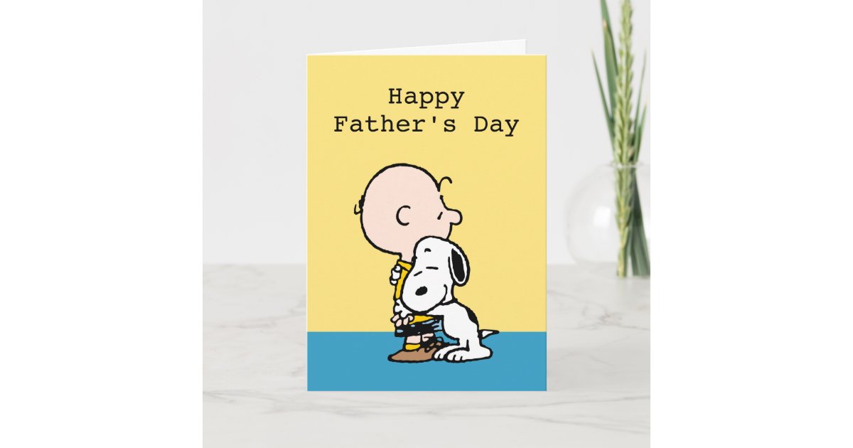 Peanuts | Happy Father's Day Hug Holiday Card | Zazzle