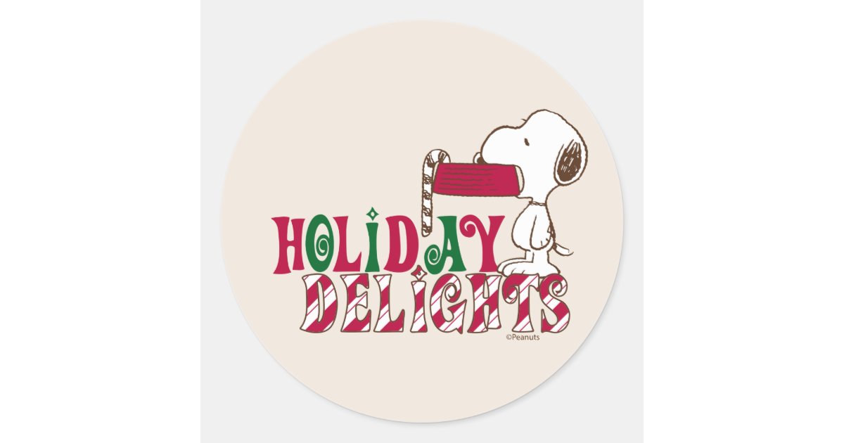 Peanuts | Holiday Delights Classic Round Sticker | Zazzle