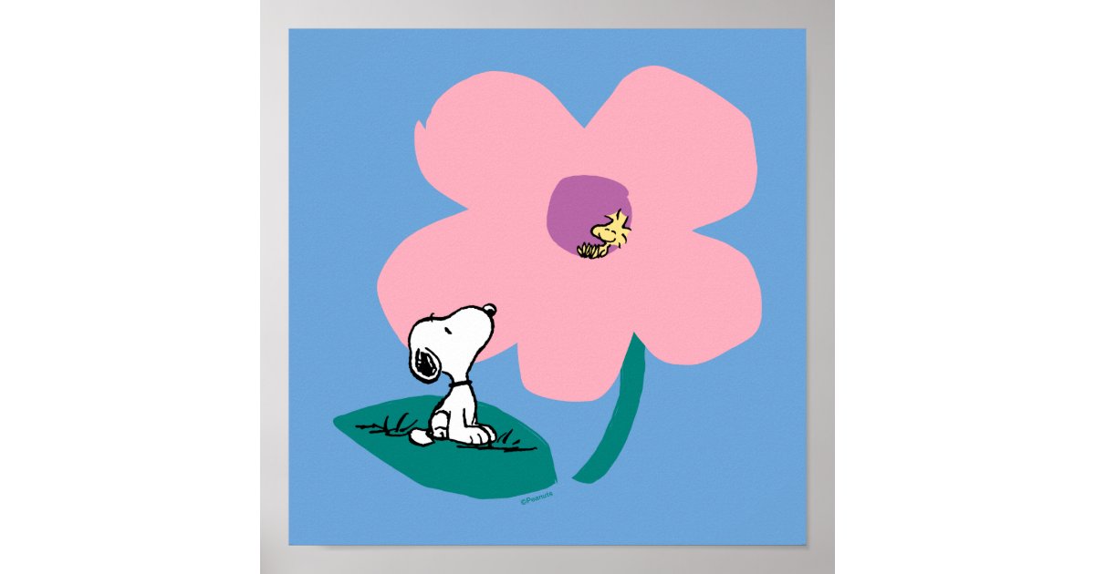 Peanuts | Illustrating Nature Pink Flower Poster | Zazzle
