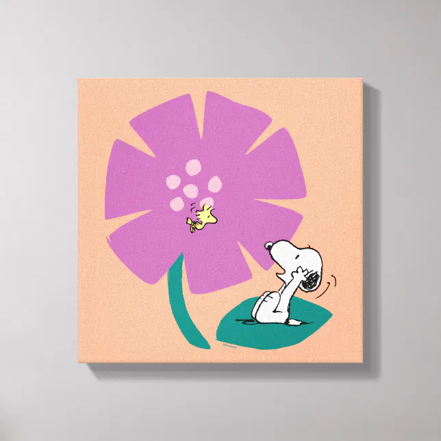 Peanuts | Illustrating Nature Purple Flower Canvas Print | Zazzle