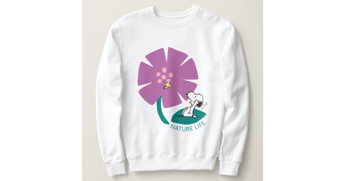 Peanuts | Illustrating Nature Purple Flower Sweatshirt | Zazzle