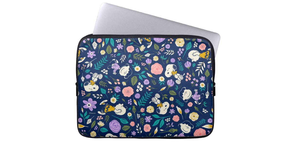 Peanuts In Bloom Pattern Laptop Sleeve | Zazzle