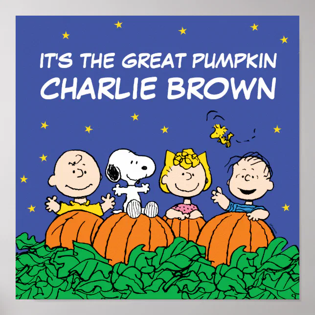 Peanuts | It's The Great Pumpkin Charlie Brown Poster | Zazzle
