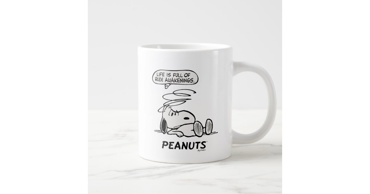 Peanuts | Life is Full of Rude Awakenings Giant Coffee Mug | Zazzle