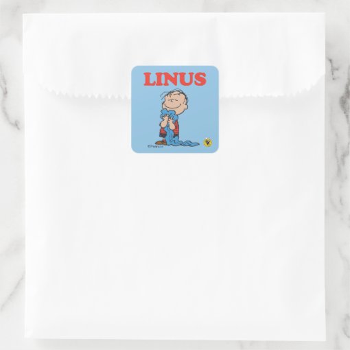 Peanuts | Linus Blanket Smile Square Sticker | Zazzle
