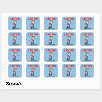 Peanuts | Linus Blanket Smile Square Sticker | Zazzle