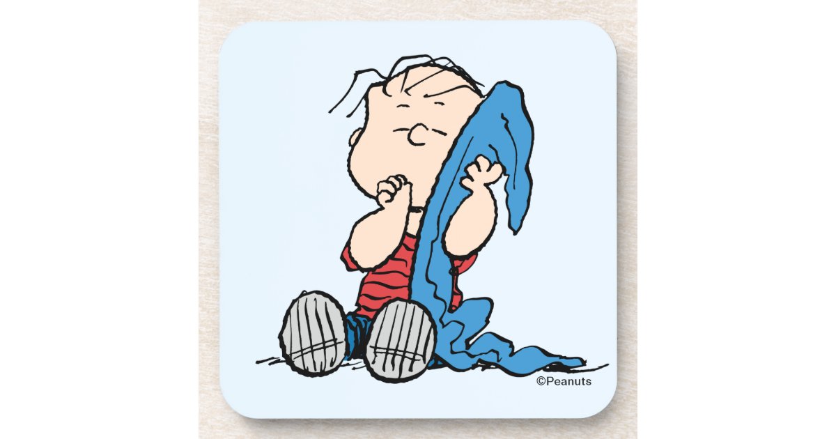 Peanuts | Linus & His Blanket Beverage Coaster | Zazzle