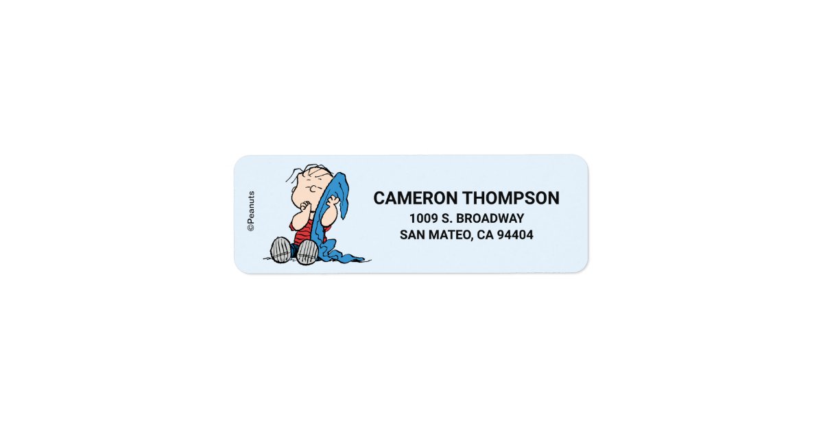 Peanuts | Linus & His Blanket Label | Zazzle