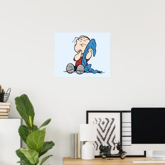 Peanuts | Linus & His Blanket Poster | Zazzle